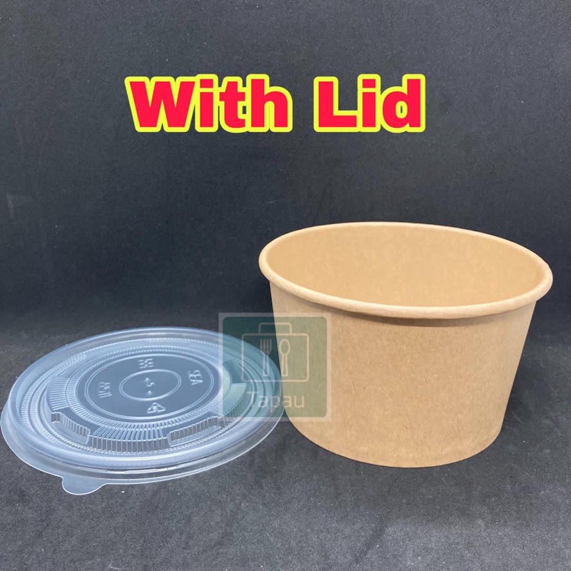 TAPAU - 850cc Disposable Paper Bowl[ White/ Kraft ] 850cc Paper Bowl ...