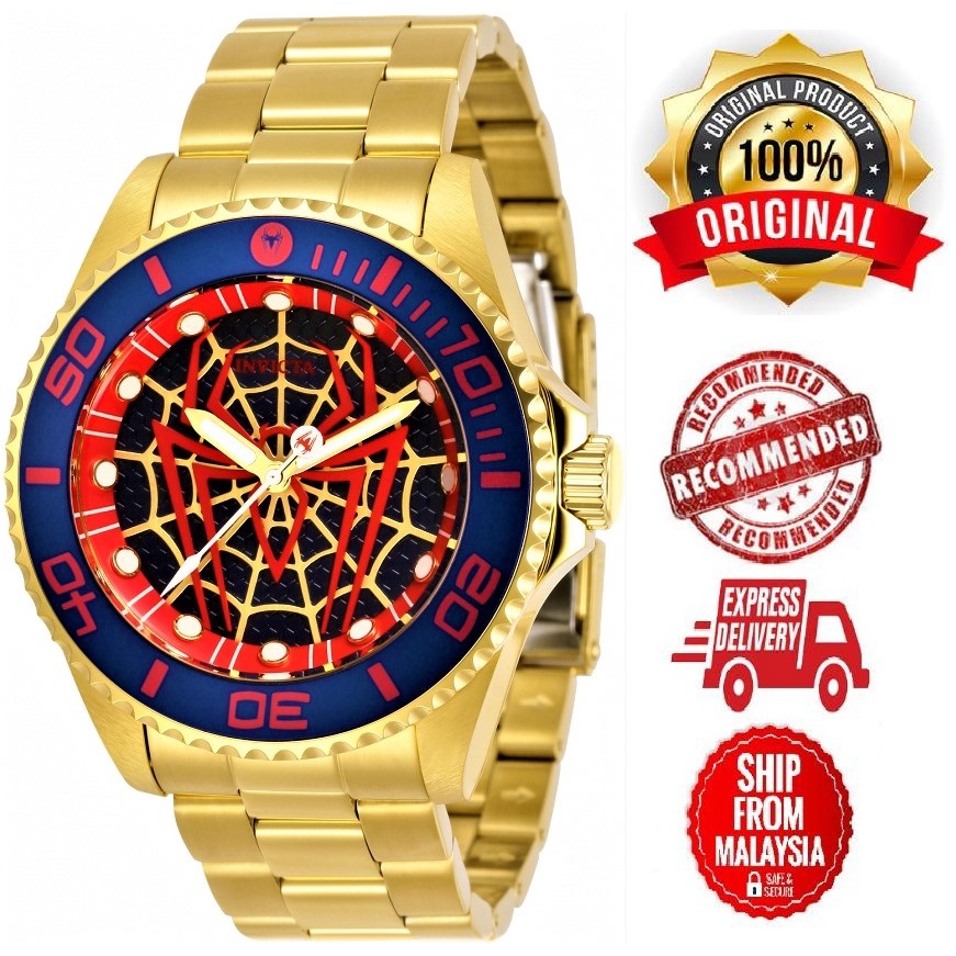 Invicta Marvel Spiderman Limited Edition Quartz Blue Dial Men's Watch ...