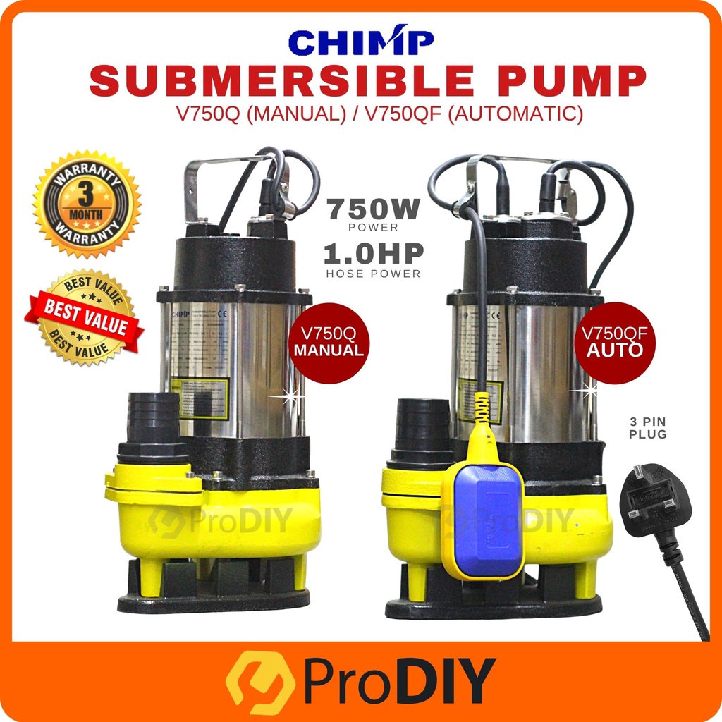 CHIMP V750Q / V750QF Stainless Steel Submersible Water Pump Manual ...