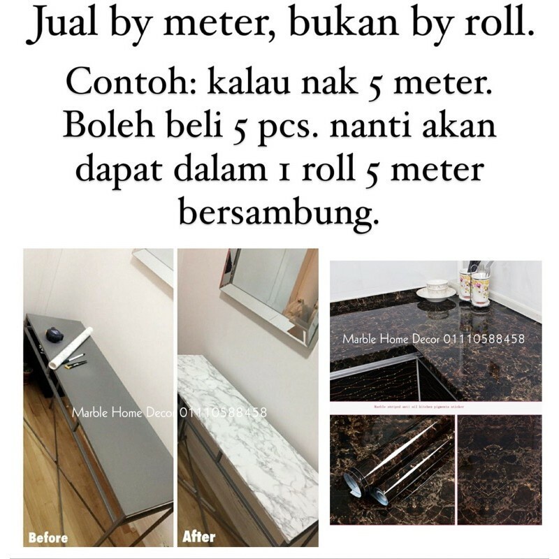(Free pos) 120cm BIG marble sticker PVC LARGE wallpaper waterproof ...