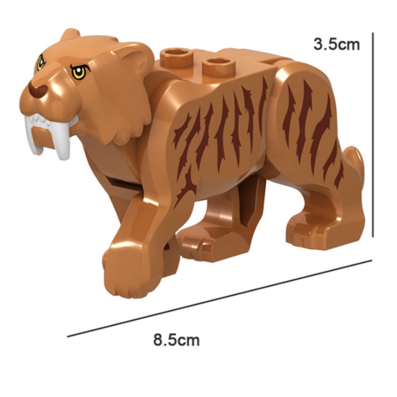 Saber Toothed Sabretooth Tiger Smilodon Animal Minifigure Toy 💥Ready ...
