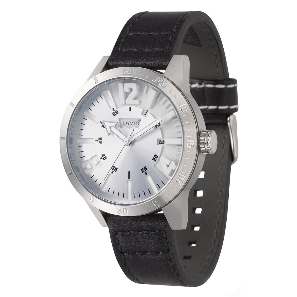 Levi's 3D Indexes Unique Multi-Layered Design Leather Strap Stainless ...