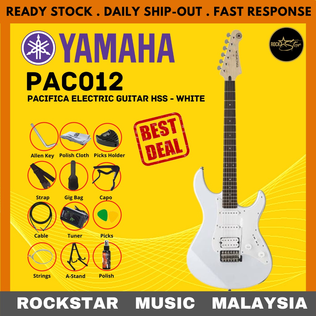Yamaha PAC012 HSS Electric Guitar - WH (White) | Shopee Malaysia