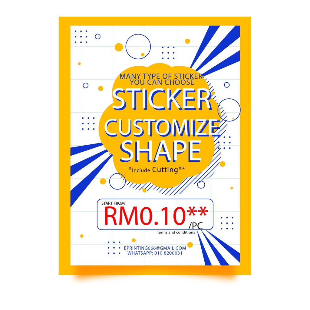CUSTOMIZE STICKER *INCLUDE CUTTING** | Shopee Malaysia