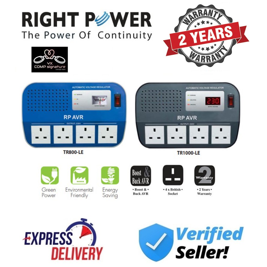 RIGHT POWER AVR 800VA (TR800-LE) / 1000VA (TR1000-LE) AUTOMATIC VOLTAGE ...