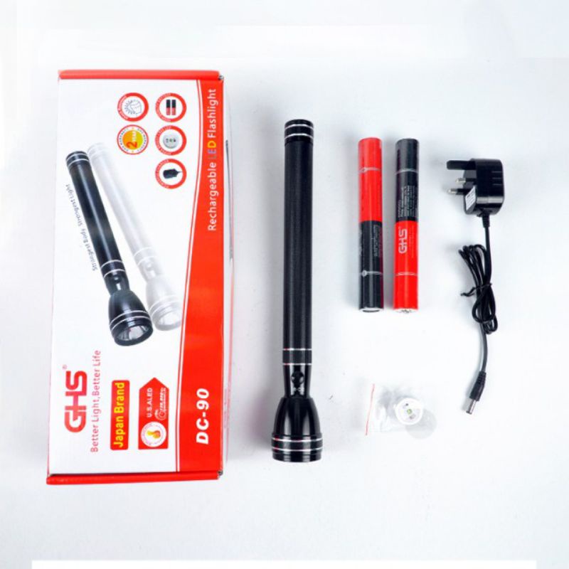 DC 90 JAPAN TORCH LIGHT, LONG RANGE, HEAVY DUTY, RECHARGEABLE GHS LED ...