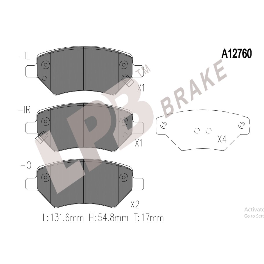 LPB Brake Pad FrOnT NA12760 Chery Eastar V5 B14 2.0 10'-,Chery Eastar ...