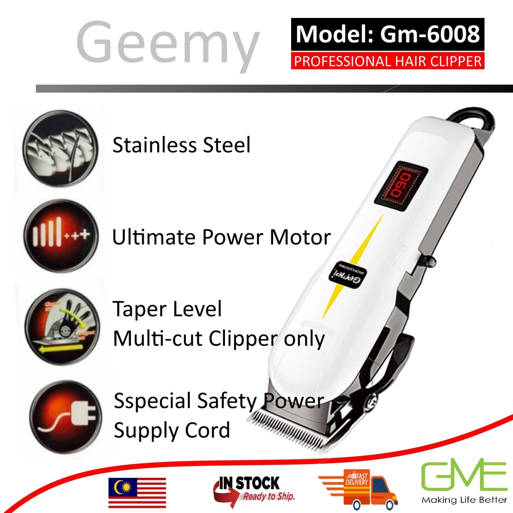 Geemy GM 6008 Professional Hair Clipper Rechargeable Hair Trimmer Men ...