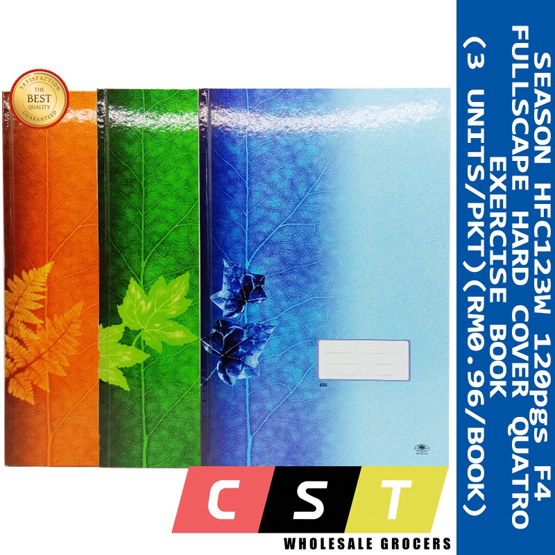 SEASON 120pgs F4 Hard Cover Foolscap Exercise Books (3 Books/Pkt ...