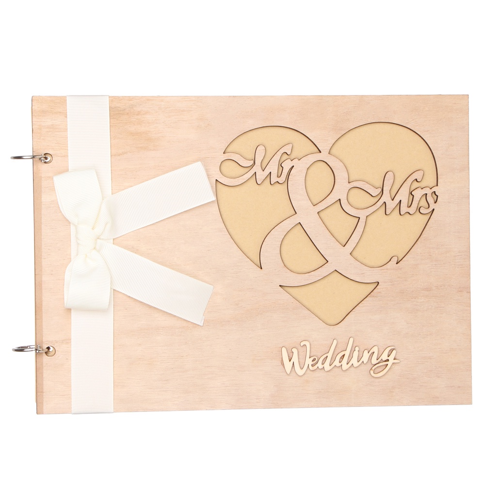 MYRON Rustic Guest Book Birthday Wooden Wedding Graduation Sign-in ...