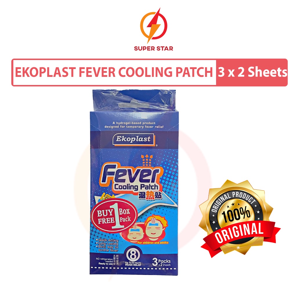 Ekoplast Fever Cooling Patch for Children and Adults 退热贴 1 box 6 sheets ...