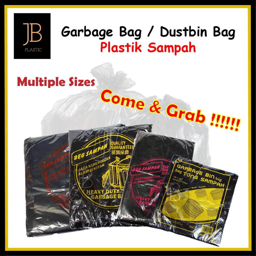 Black Plastic Garbage Bag Rubbish Bag Plastik Beg Sampah Hitam Extra ...