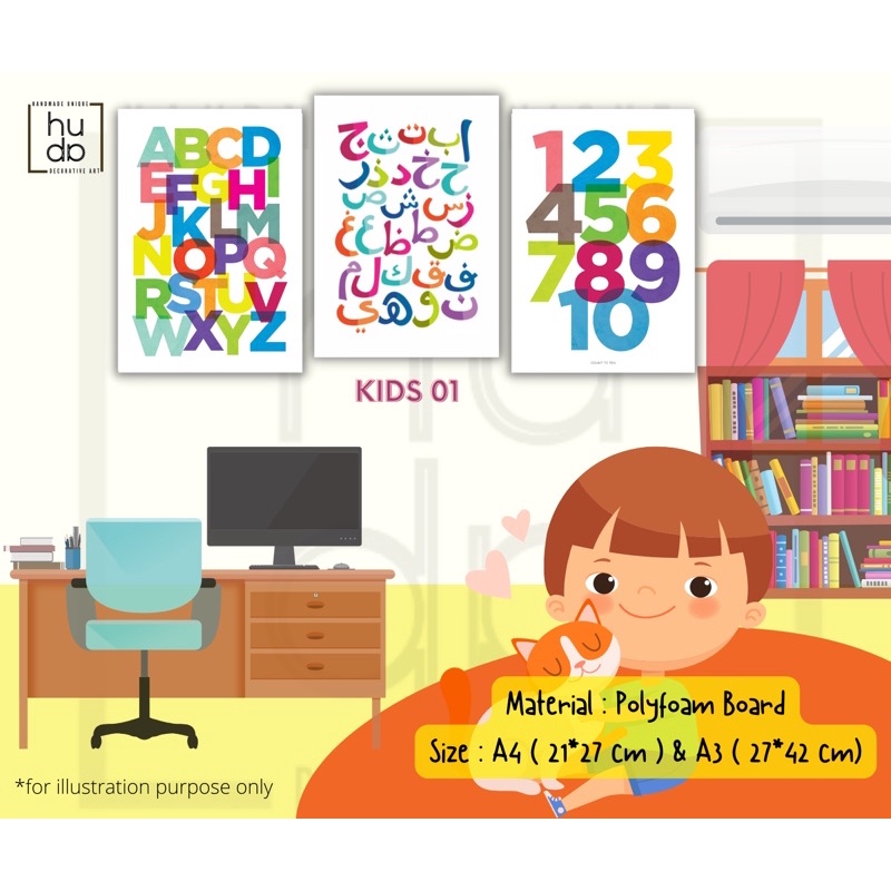A4/A3 ABC 123 ALIFBATA FRAME DECO | Shopee Malaysia