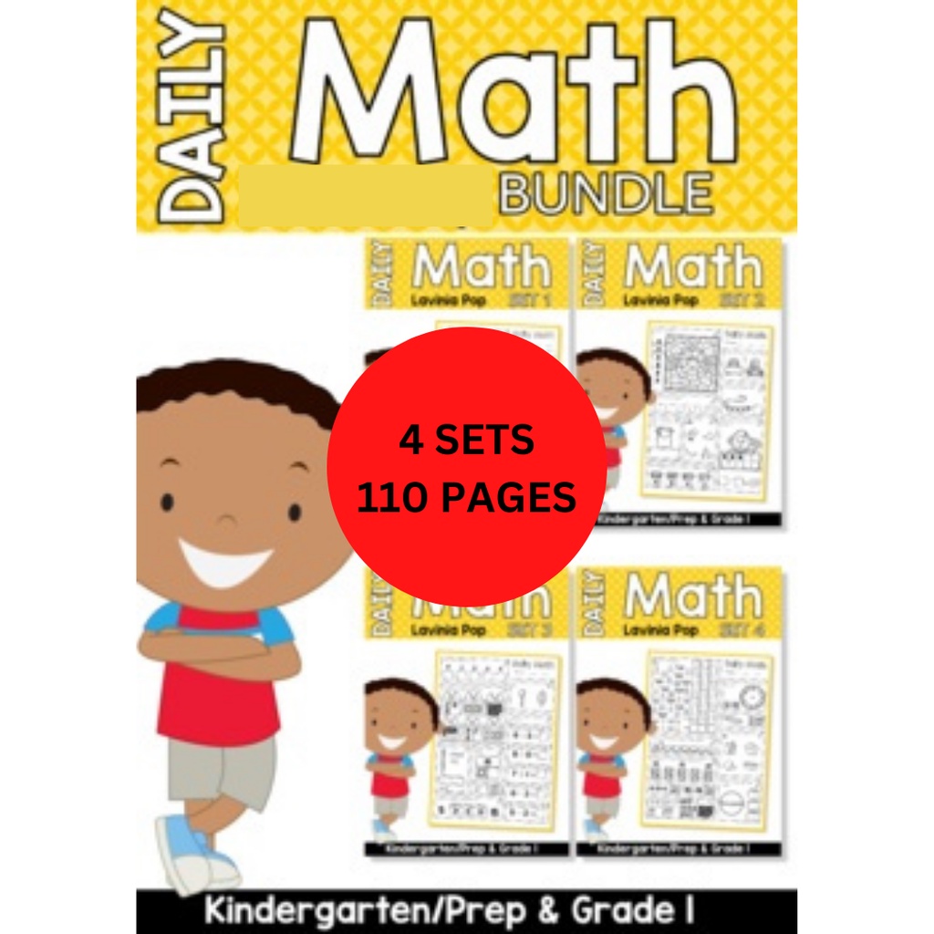 (PDF) kindergarten daily math morning worksheet bundle 4 sets 110 pages ...