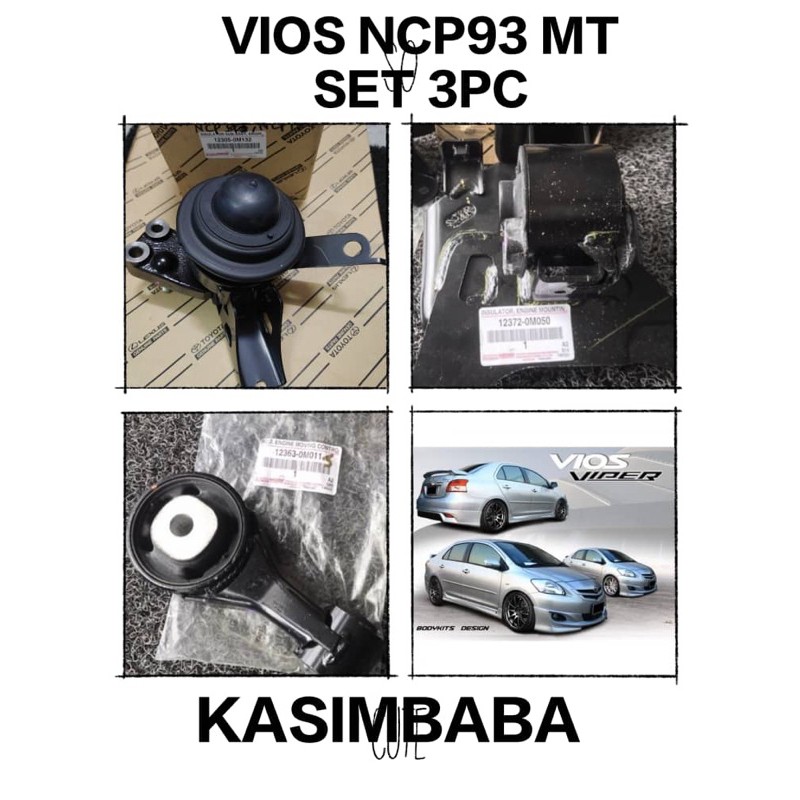TOYOTA VIOS NCP93 MANUAL ENGINE MOUNTING SET (ORIGINAL TOYOTA) | Shopee ...