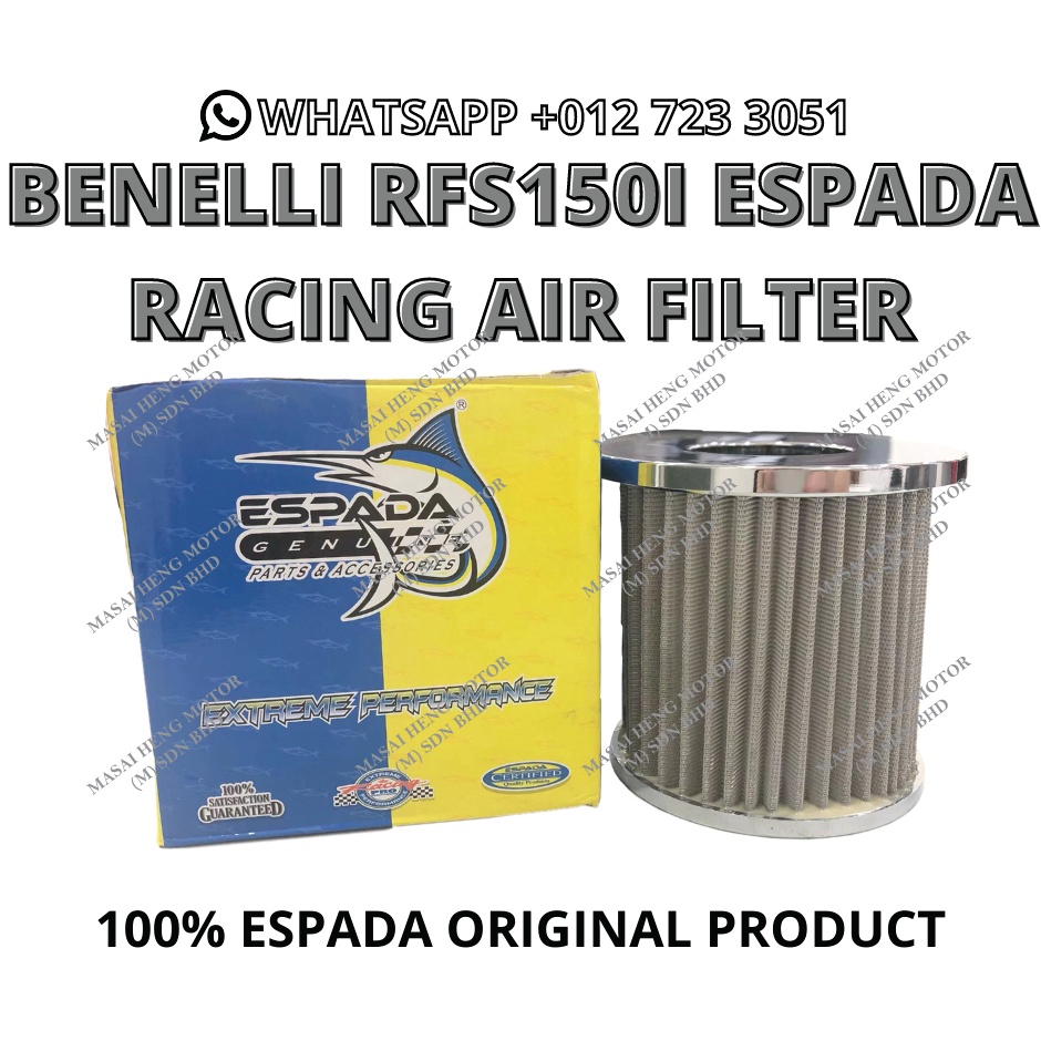 BENELLI RFS150I ESPADA RACING AIR FILTER 100% ESPADA ORIGINAL PRODUCT ...
