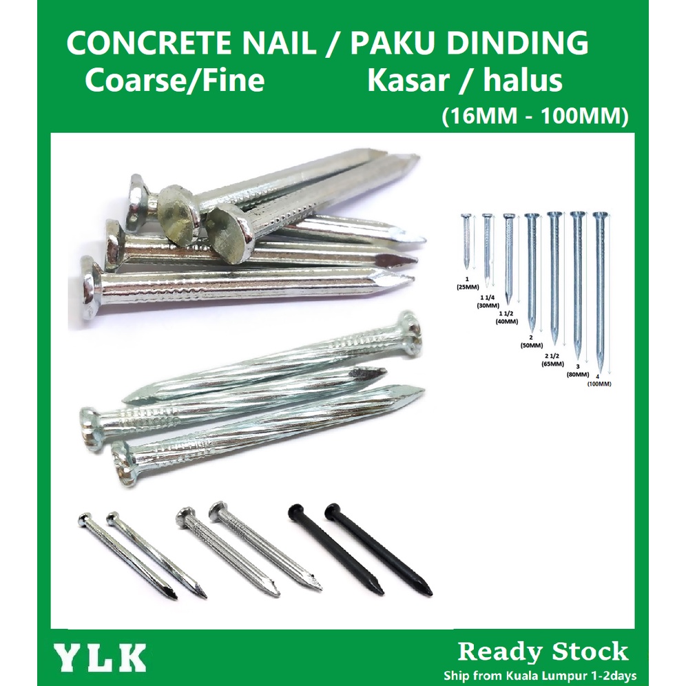 YLK CONCRETE NAIL / PAKU KONKRIT / WALL NAIL / PAKU SIMEN/ PAKU DINDING ...