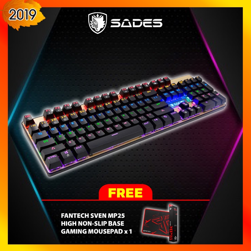 SADES Feng Ying Mechanical Gaming Keyboard Blue Switch 104 Keys Metal ...