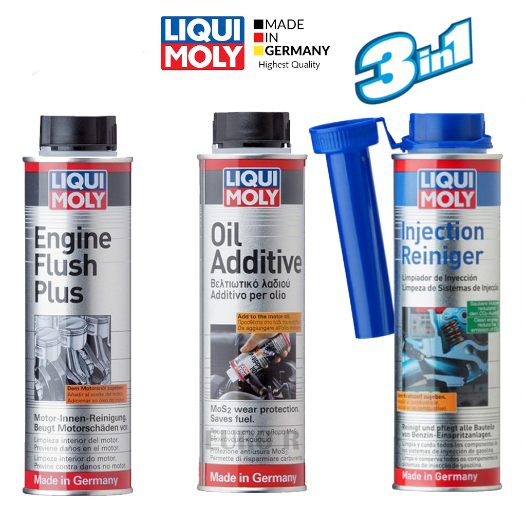 LIQUI MOLY ADDITIVE COMPLETE PACKAGE ( 3 IN 1 )- ENGINE FLUSH PLUS,OIL ...