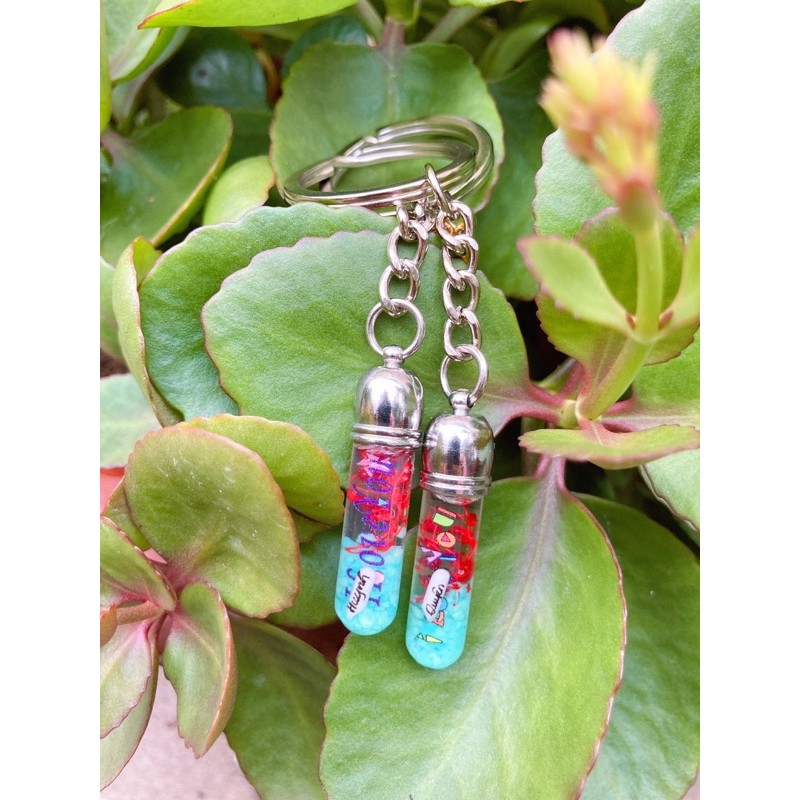 Glass tube keychain engraved with rice grain name | Shopee Malaysia