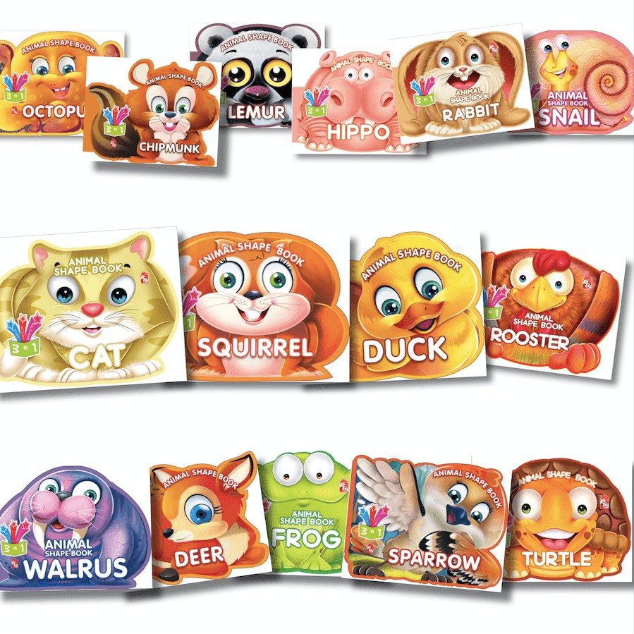 COMBO SET Kids Activity Story Book Animal Shape Book | Shopee Malaysia
