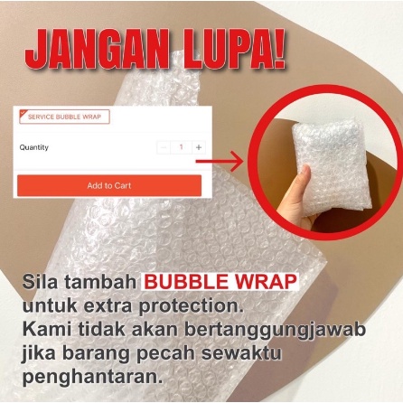 Add Wrap Bubble Service / Tambah Extra Bubble Wrapping Service/Fragile Sticker Add On Your ...