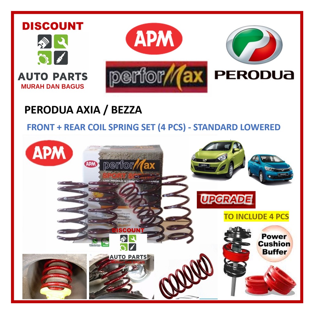 🔥 APM PERFORMAX 🔥 LOWERED COIL SPRING SET WITH POWER CUSHION BUFFER ...