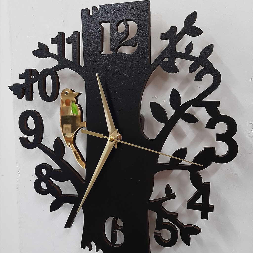 Jam Dinding Burung Emas Wall Clock Style Wooden Clock JAM DECOR ...