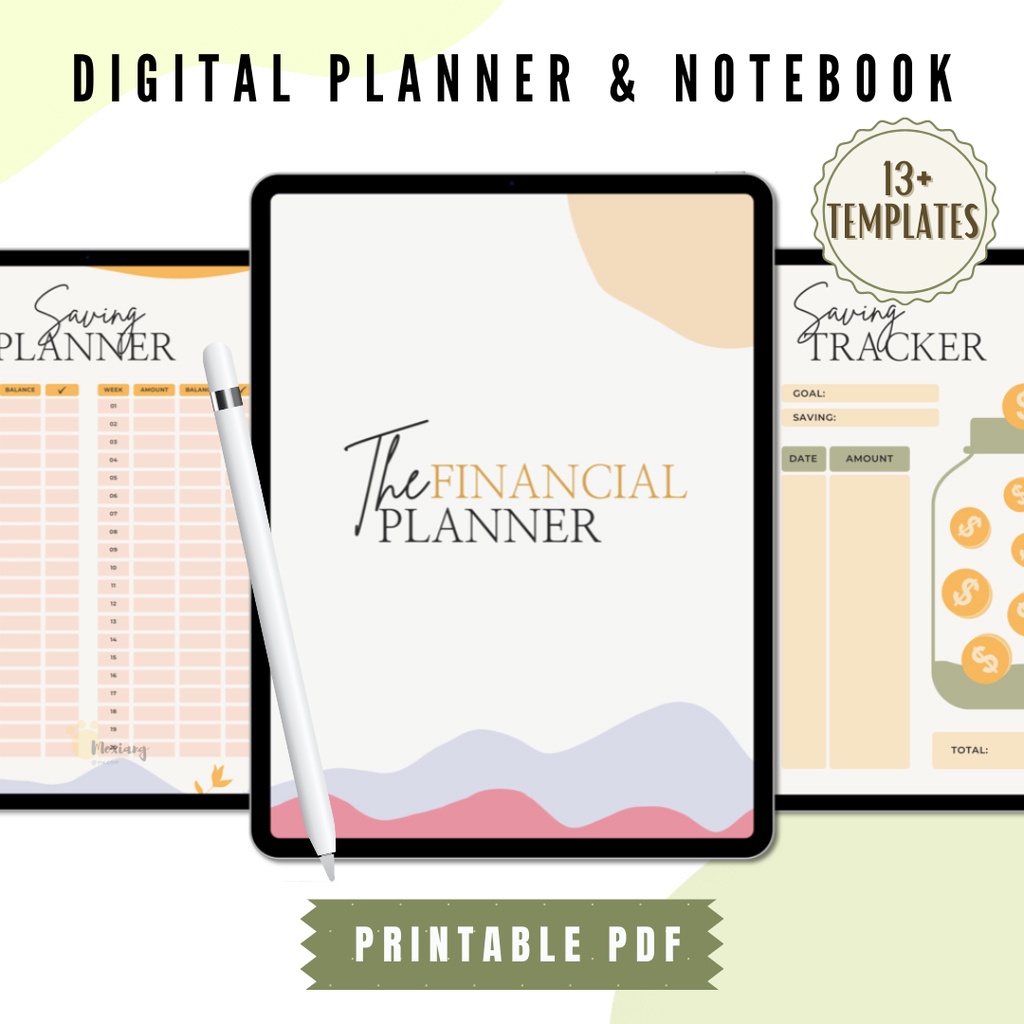 Digital Planner Financial Budget Saving Income Expenses Tracker ...