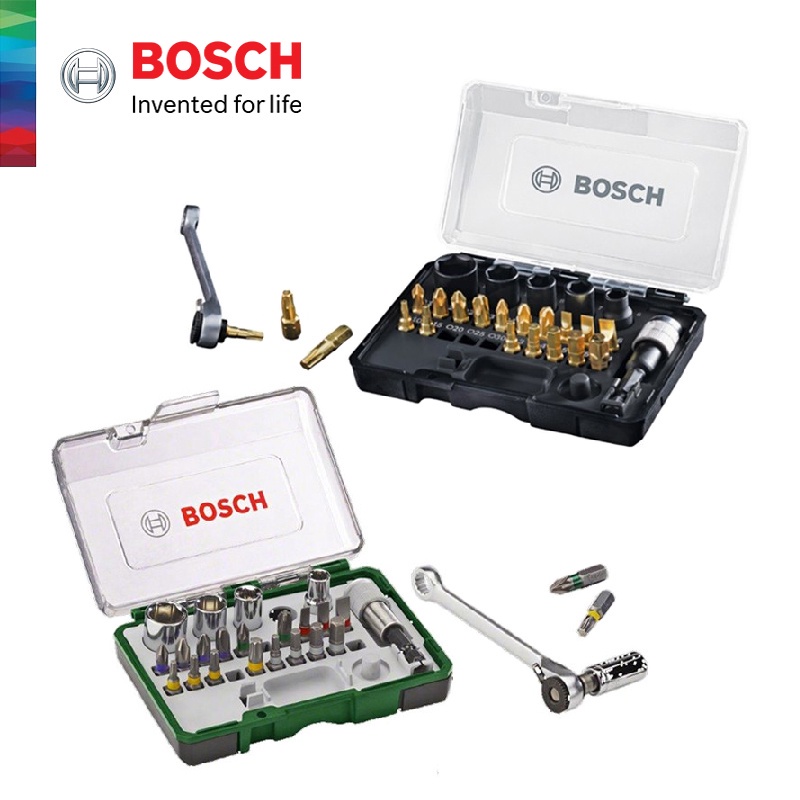 SKOI BOSCH Professional 27pcs Screwdriver Bit & Ratchet Set (Gold ...