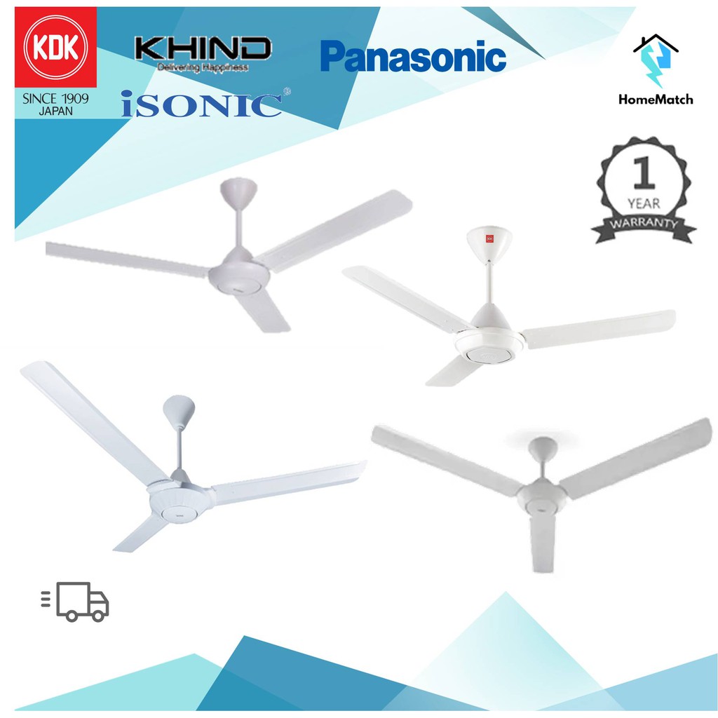 PANASONIC/ISONIC/KDK/KHIND/MAXVI 60" 3 Blade Ceiling Fan F-M15A0VBWH ...