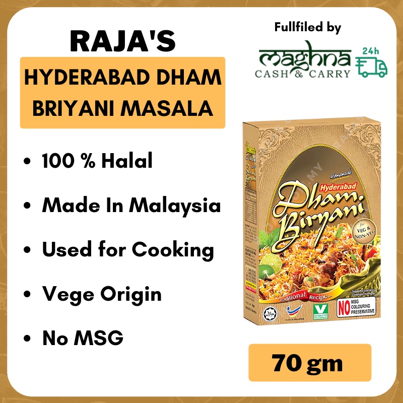 Raja's Hyderabad Dham Briyani Spice Powder (Rempah Hyderabad Dham ...