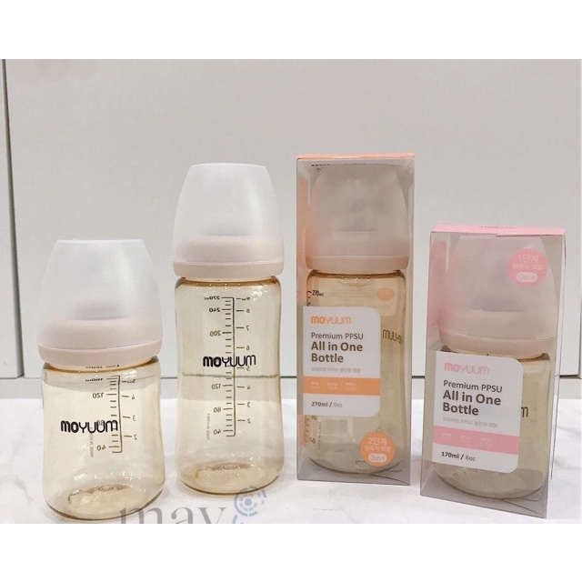 Genuine Korean MOYUUM milk bottle [Domestic Korea] with silicone nipple, 170 & 270ml | Shopee ...