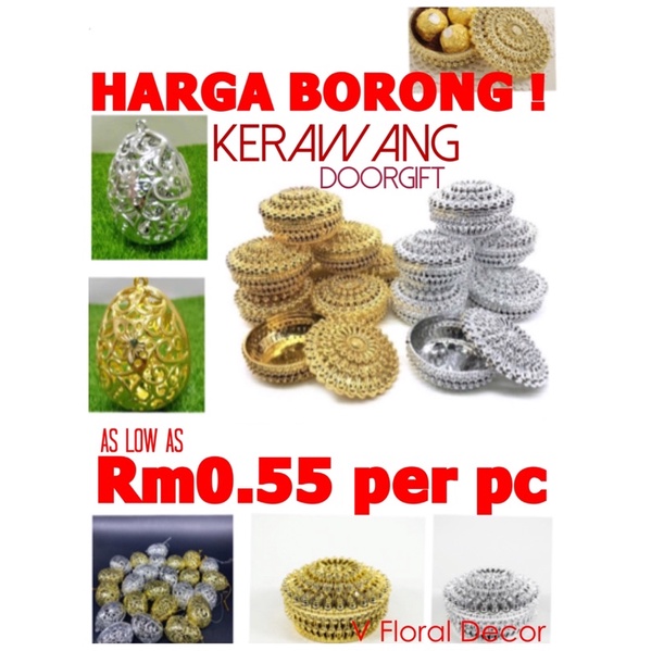 BORONG BEKAS BUNGA RAMPAI / BEKAS KERAWANG / DECORATIVE SOUVENIR ...