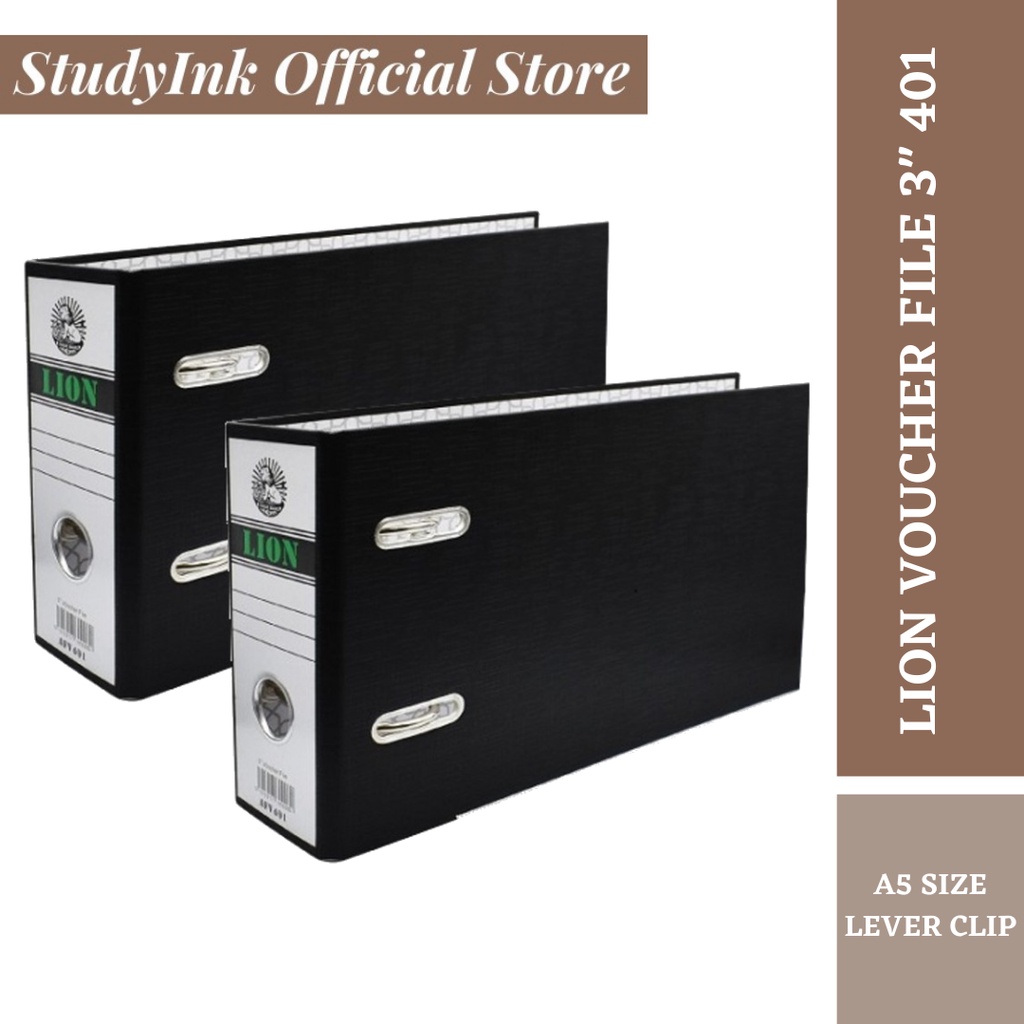 LION VOUCHER FILE 3" 401 A5 SIZE LEVER CLIP & PAPER STOPPER | Shopee ...
