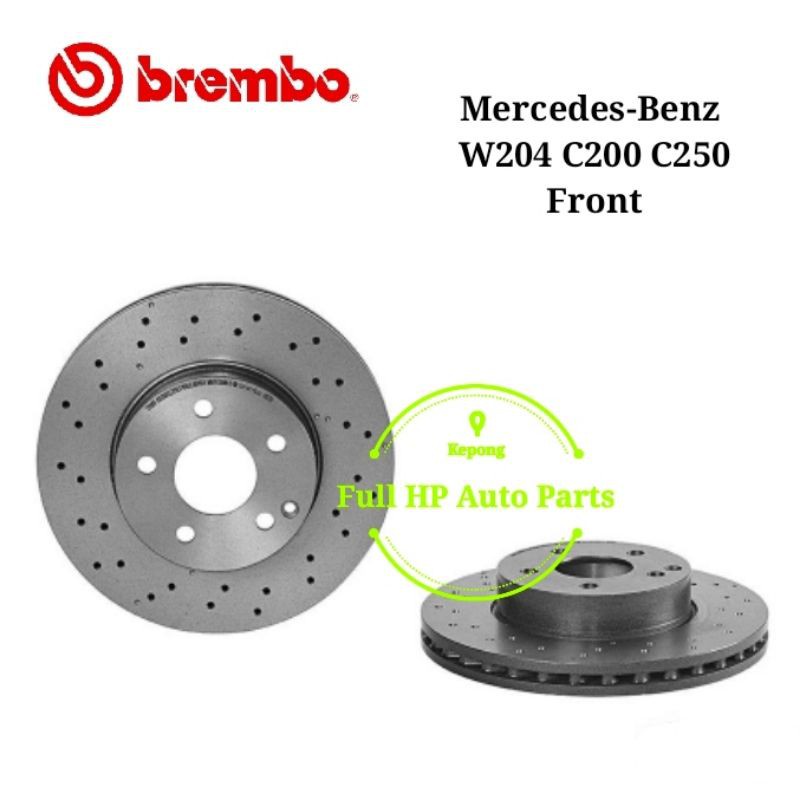 BREMBO Drilled Front Disc Rotor - Mercedes-Benz W204 C200 C250 | Shopee ...