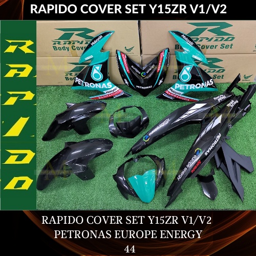 RAPIDO COVER SET Y15ZR V1/V2 PETRONAS SRT PENGEJAR IMPIAN EDITION (STICKER TANAM/AIRBRUSH ...
