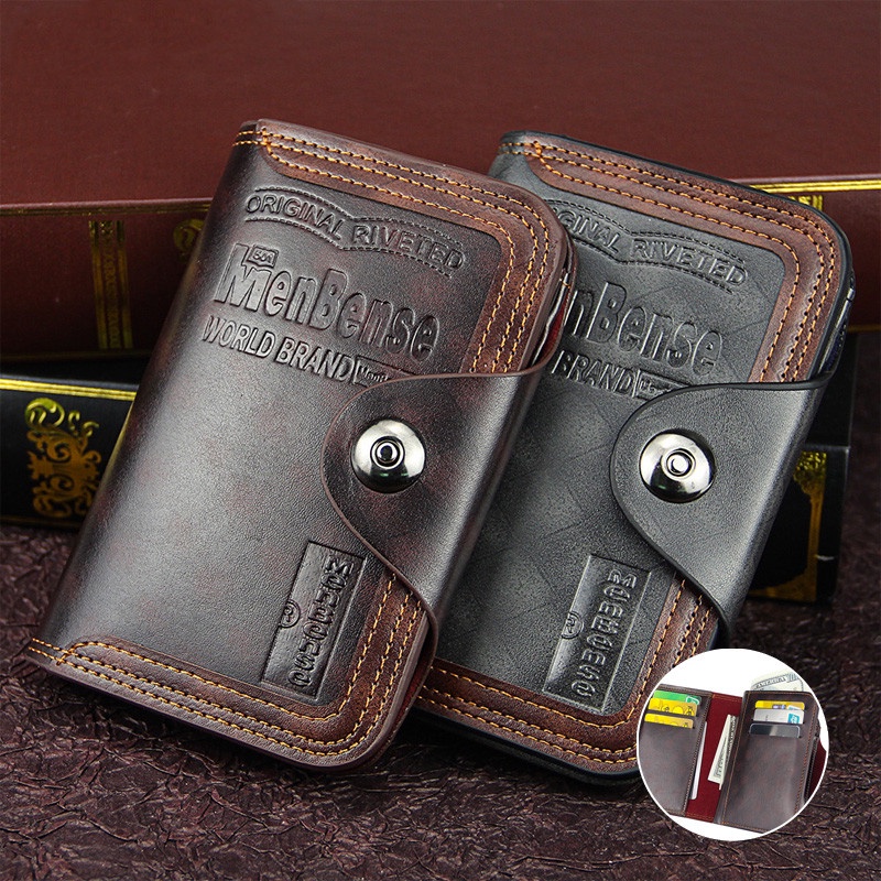 MenBense Retro Wallet PU Leather Clutch Bag Men Wallet Card Holder ...