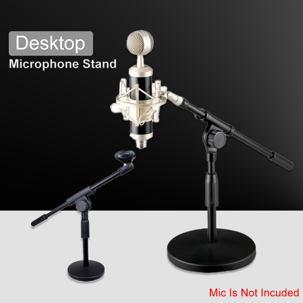 Adjustable Desktop Boom Mic Stand with Heavy Base – Tabletop Microphone ...
