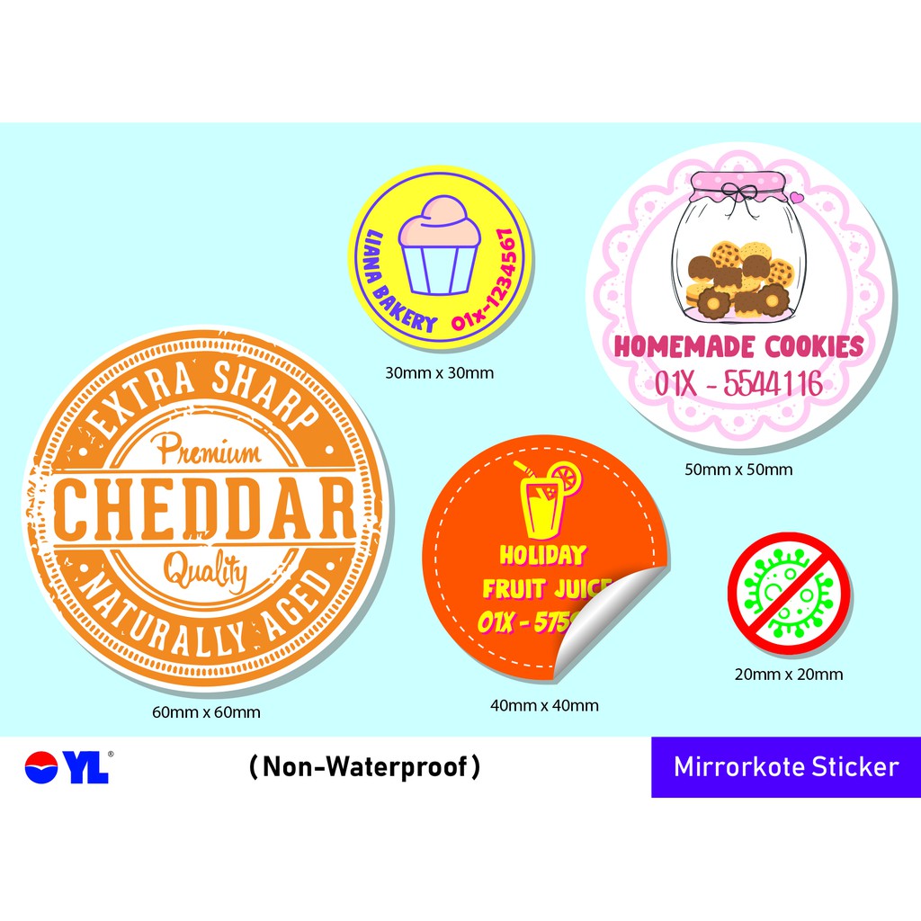 MIRRORKOTE LABEL STICKER 20MM【𝙉𝙊𝙉 - 𝙒𝘼𝙏𝙀𝙍𝙋𝙍𝙊𝙊𝙁】 | Shopee Malaysia