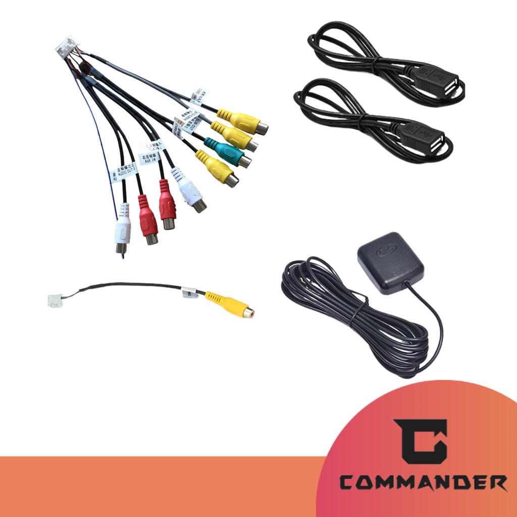 ANDROID PLAYER CONNECTION SOCKET 4 PCS - RCA CABLE / USB SLOT / GPS / REVERSE RCA INPUT | Shopee ...