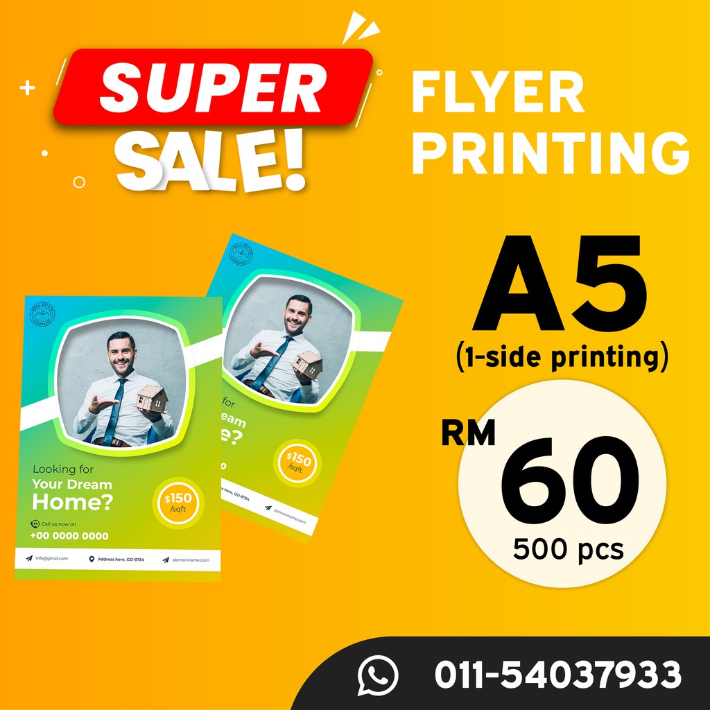 FLYER / BROCHURE / LEAFLET A5/A6 Colour Printing Art Paper | Shopee ...