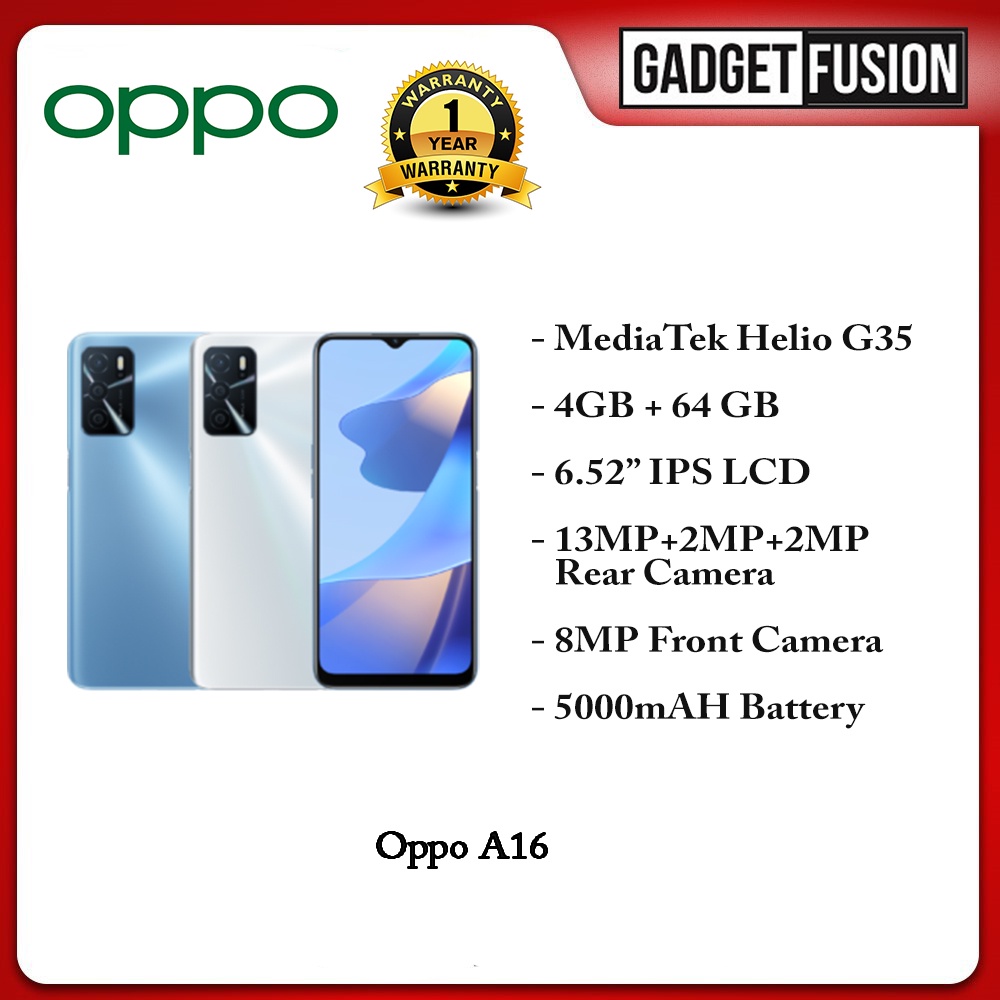 OPPO A16 CPH2269 4GB/64GB SPACE SILVER | Shopee Malaysia