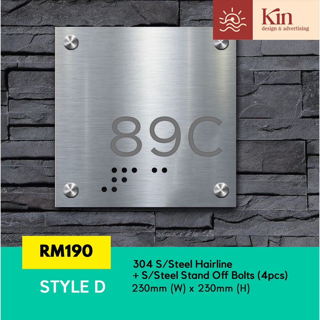 KIN - Customized Modern House Number Plate Stainless Steel House number ...