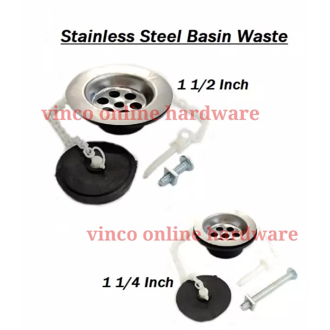 32MM / 40MM STAINLESS STEEL BASIN WASTE / SINK WASTE (1-1/4" / 1-1/2 ...