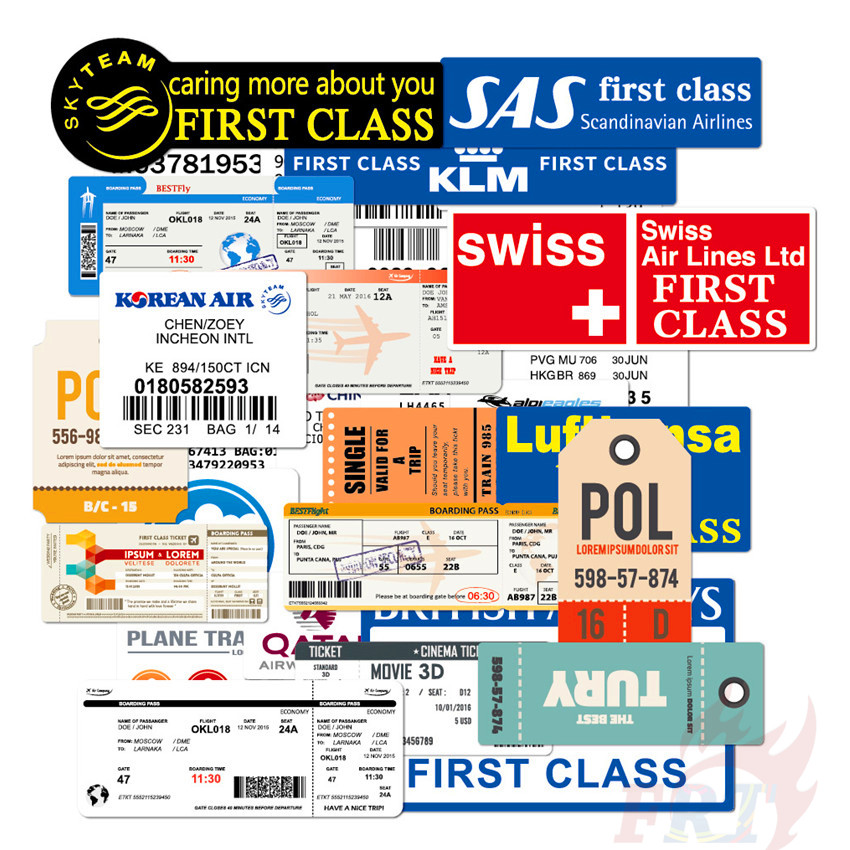 30Pcs/Set Airlines Flight Series 03 - Airline Company Tickets Air ...