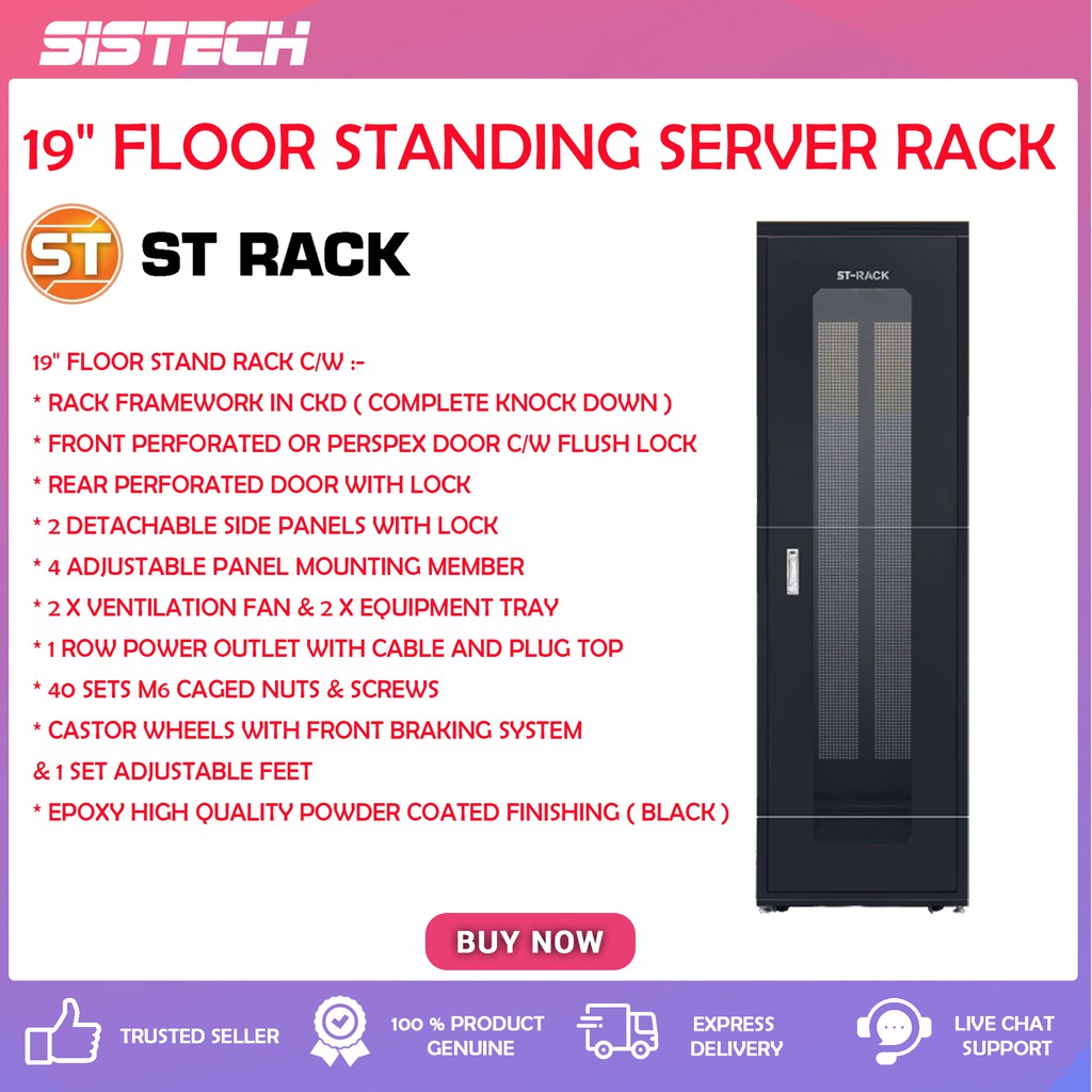 [FREE SHIPPING] ST Rack 19" Floor Stand Server Rack [24U/42U] Perspex ...