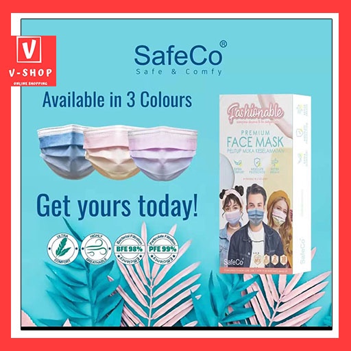 SafeCo Fashionable Medical Face Mask 4PLY | Shopee Malaysia