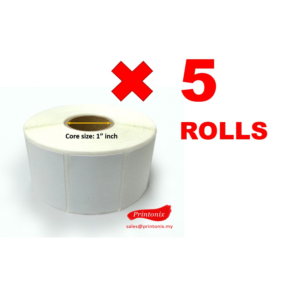 (5 rolls) Thermal Barcode Label sticker 35mm x 25mm (1000pcs/roll ...