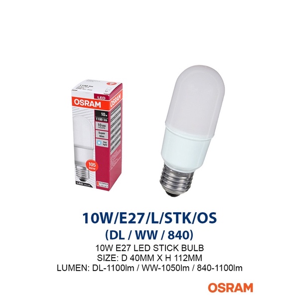 OSRAM E27 E14 LED VALUE STICK BULB 5W MiNI BULB 10W/12W/15W | Shopee Malaysia
